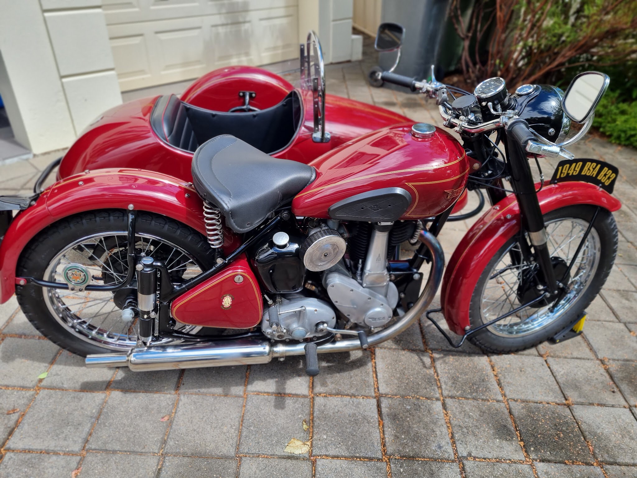 1949 BSA B33 500CC WITH TILLBRROOK OUTFIT - JBW5230770 - JUST BIKES